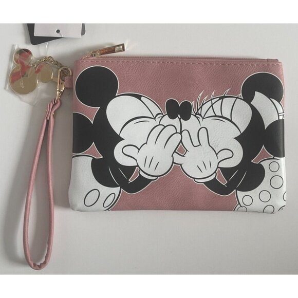 Disney | Bags | Disneys Mickey And Minnie Mouse Wristlet With Metal ...